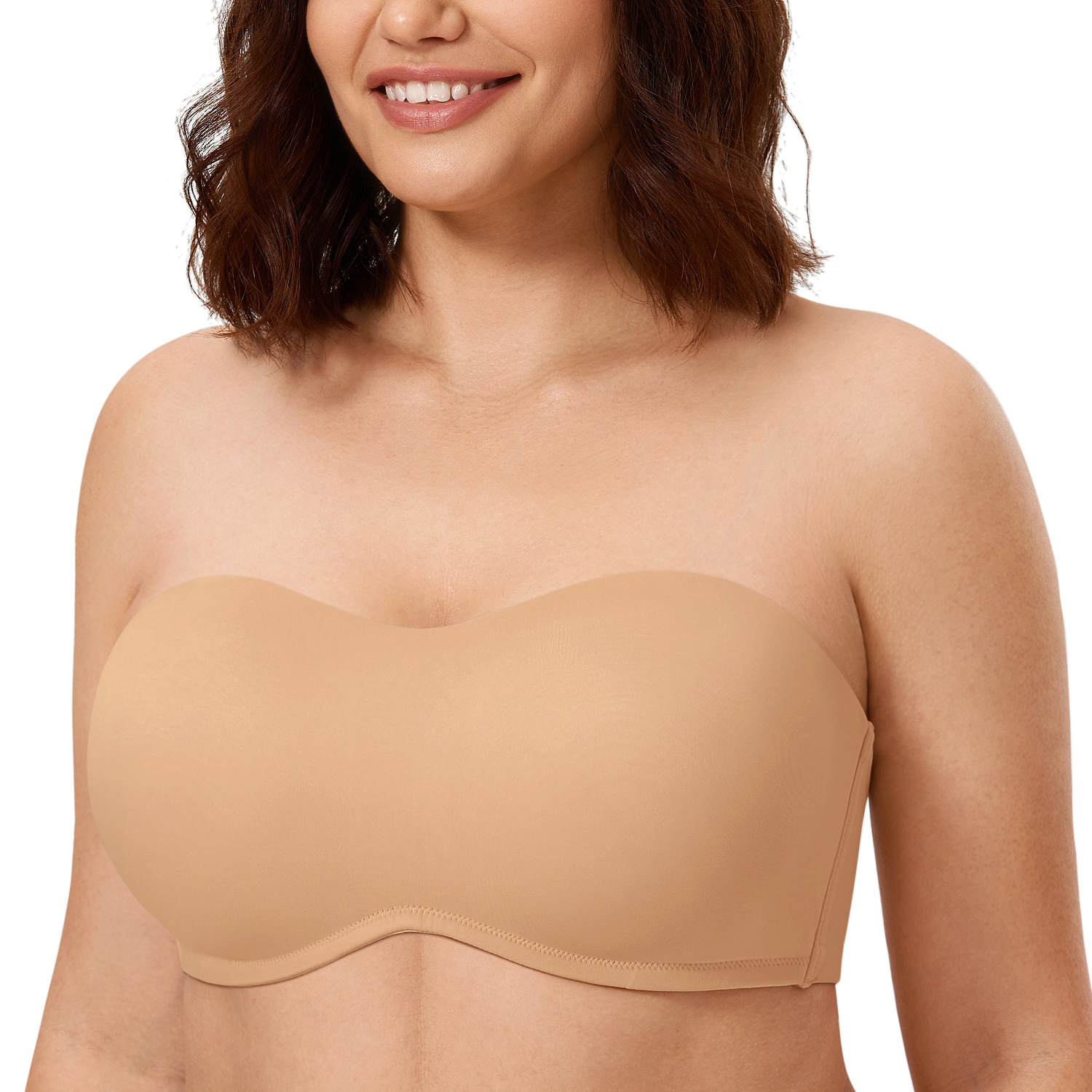 Delimira Womens Minimizer Strapless Bra Seamless Underwire Bandeau