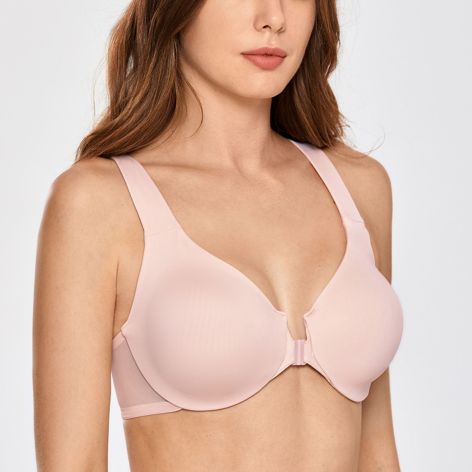 Womens Full Coverage Front Closure Bra Comfort Underwire Non Padded