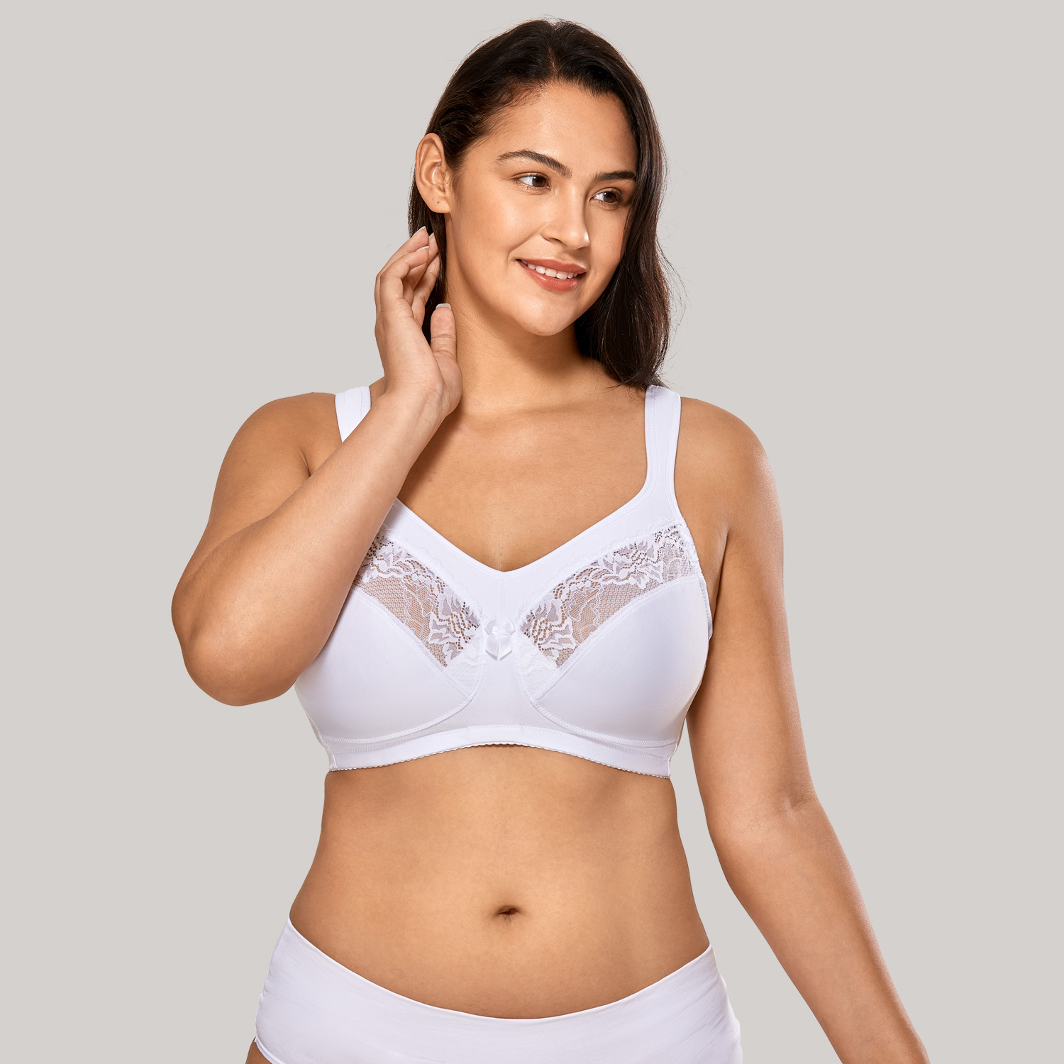Delimira Womens Minimizer Bra Unlined Wirefree Full Figure Support