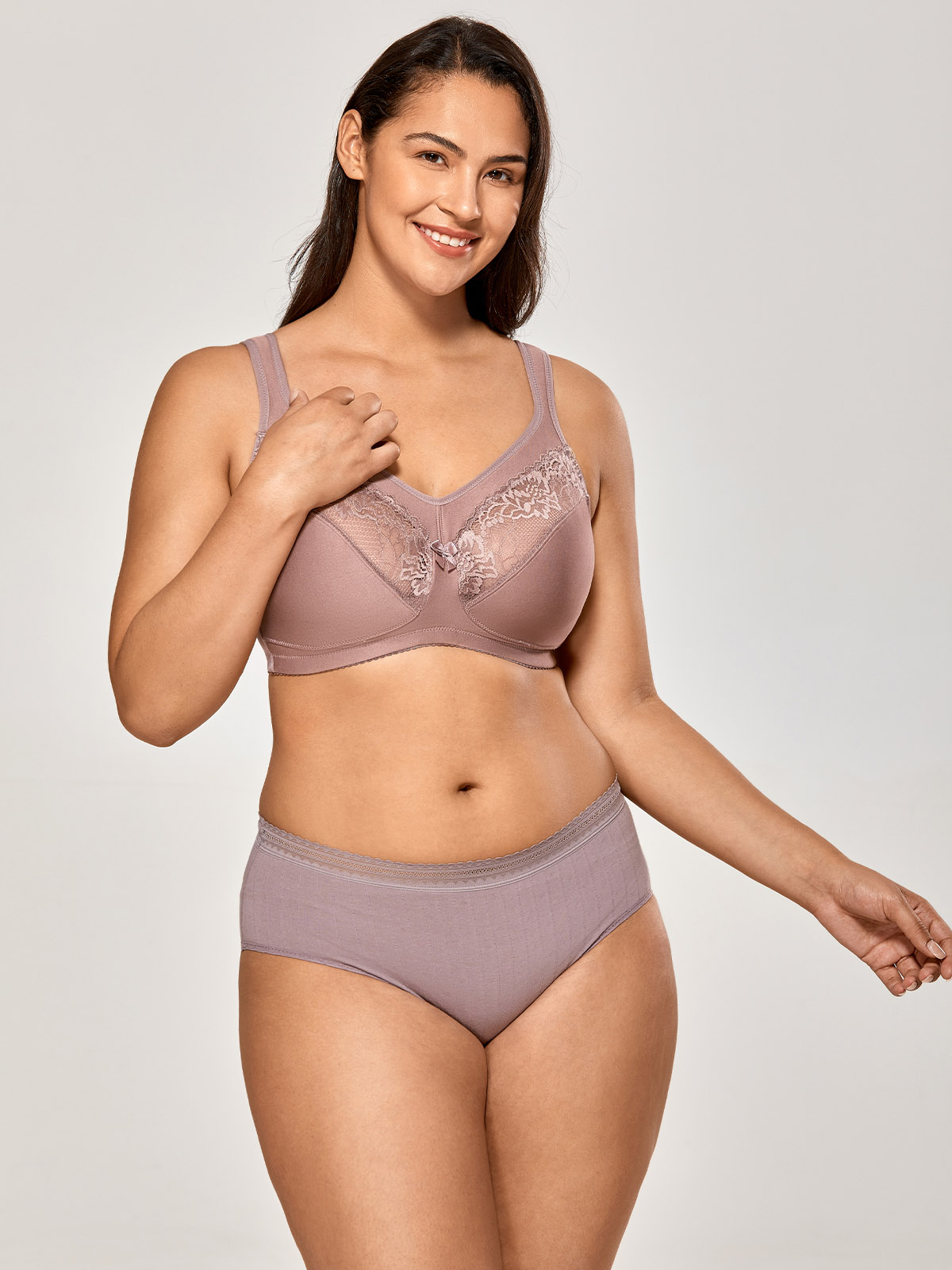 Delimira Womens Minimizer Bra Unlined Wirefree Full Figure Support