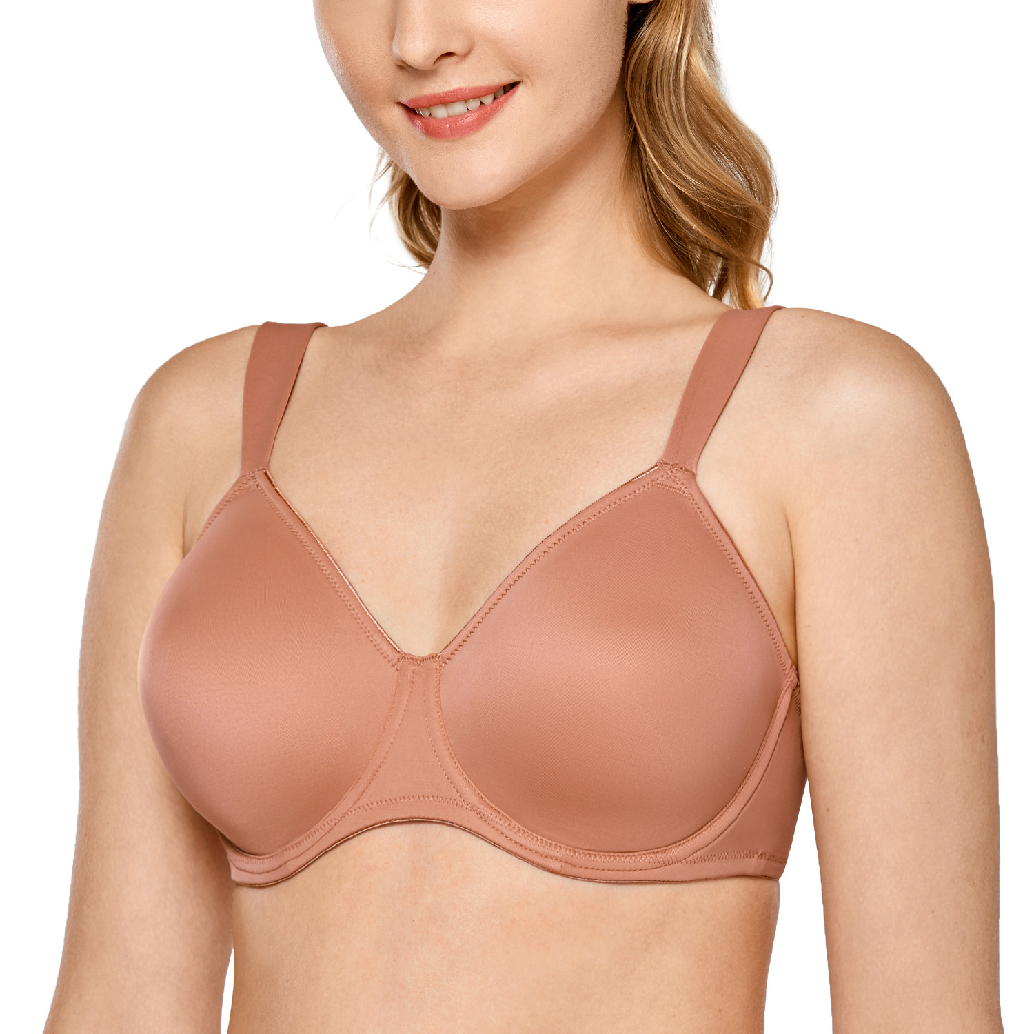 Delimira Women Minimizer Non Padded Bra Full Coverage Smooth Underwire