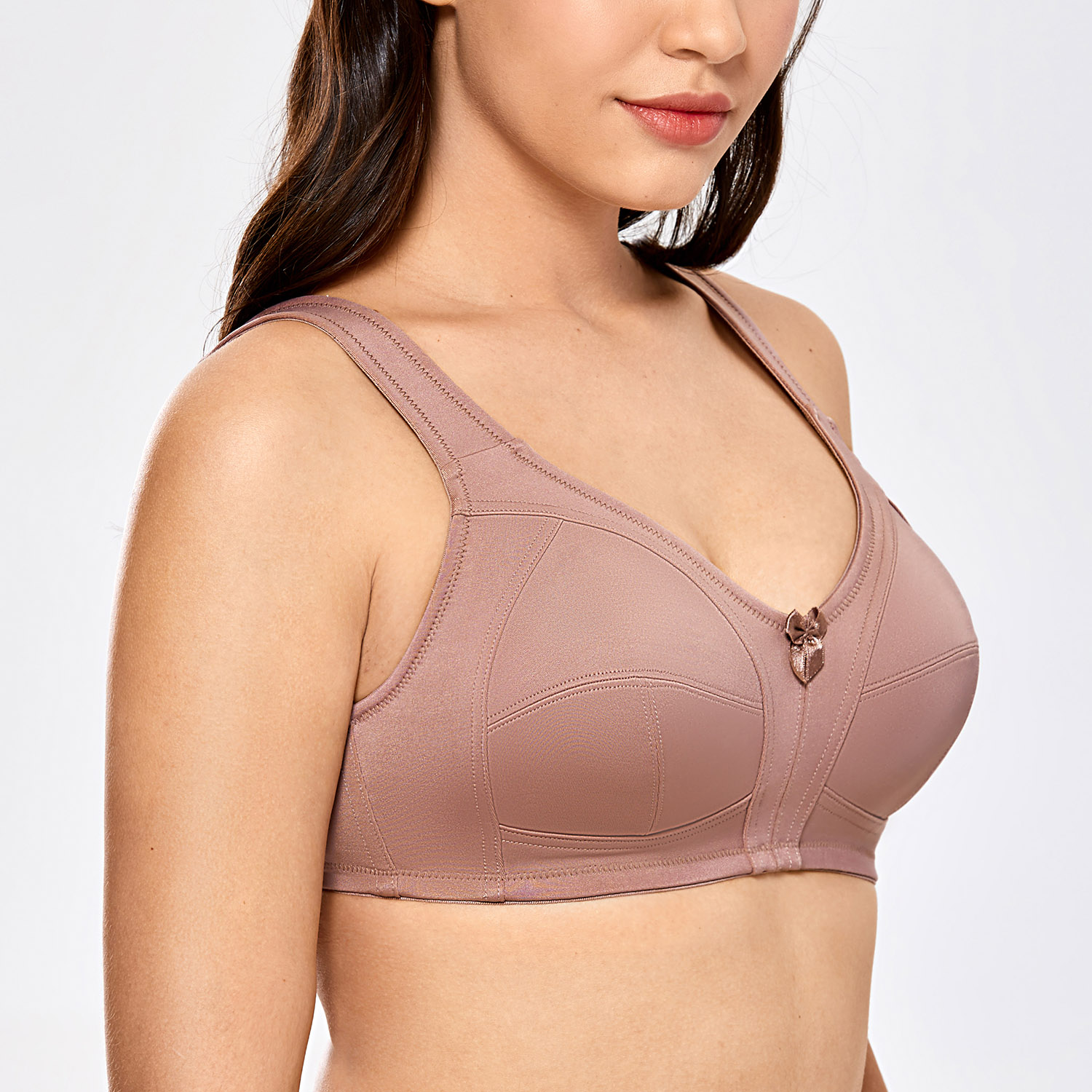 Delimira Womens Full Coverage Support Bra Non Padded Wire Free Comfort