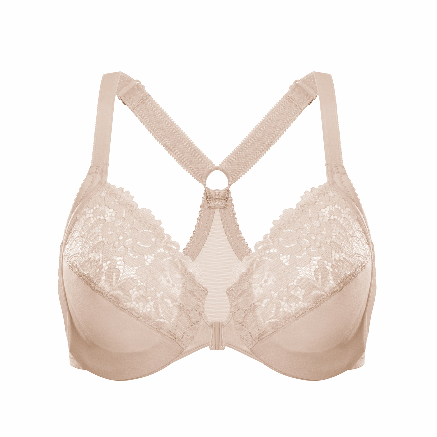 Womens Front Closure Bra Full Coverage Lace Underwire Racerback Ebay