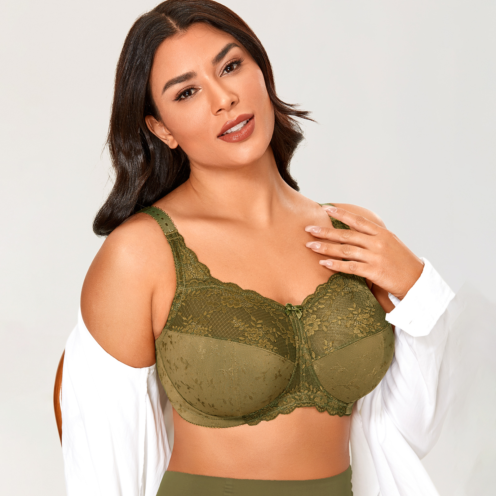 DELIMIRA Women s Wireless Lace Plus Size Bra Sexy Unlined Full Coverage DELIMIRA Women s Wireless Lace Plus Size Bra Sexy Unlined Full Coverage